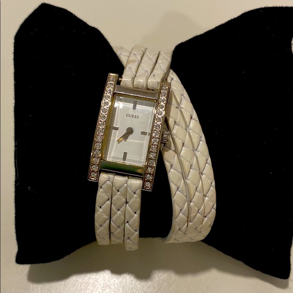 Guess | Accessories | Nwot Guess White Quilted Double Wrap Watch | Poshmark